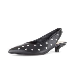 Slingpumps Gabor "Slingpumps", Damen, Gr. 38, schwarz, Schuhe Slingpumps