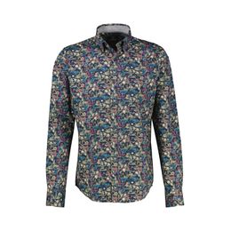 Langarmhemd Lerros "Poplinhemd f&uuml;r Herren", Herren, Gr. 3XL, extraweit, classic navy, 97% Baumwolle, 3% Elasthan, Hemden