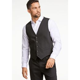 Anzugweste LINDBERGH "Weste Modern Fit", Herren, Gr. 52, schwarz, Obermaterial: 54% Polyester, 44% Wolle, 2% Elasthan; Futter: 95% Polyester, 5% Elasthan, Westen Anzugweste