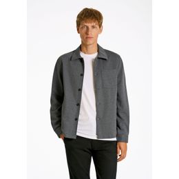 Hemdjacke LINDBERGH "Hemdjacke Relaxed Fit", Herren, Gr. L, blau mix, Obermaterial: 75% Polyester, 22% Viskose, 3% Elasthan; Futter: 95% Polyester, 5% Elasthan, l&auml;ssig geschnitten, Jacken