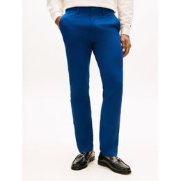 Chinohose Tommy Hilfiger "DENTON ESSENTIAL", Herren, Gr. 30, L&auml;nge 30, blau jean, Twill, Obermaterial: 97% Baumwolle, 3% Elasthan, straight fit normal, Hosen Chinohose, Gerades Bein, Schlichte Optik