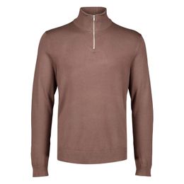 Troyer LINDBERGH "Troyer Slim Fit", Herren, Gr. L, dk beige, Obermaterial: 80% Viskose, 20% Nylon, hoch geschlossener Ausschnitt, Pullover Troyer
