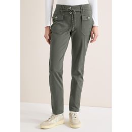 Cargohose Cecil, Damen, Gr. 36, L&auml;nge 32, sea weed khaki, Web, Obermaterial: 98% Baumwolle, 2% Elasthan; G&uuml;rtel: 98% Baumwolle, 2% Elasthan, unifarben, comfort fit kn&ouml;chelfrei, Hosen Cargohose, aus Baumwolle mit Stretchanteil