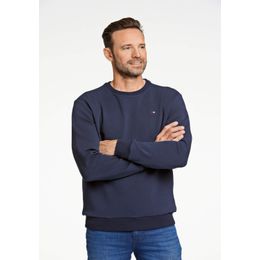 Sweatshirt Bison "Sweatshirt Comfort Fit", Herren, Gr. L, navy, Obermaterial: 83% Baumwolle, 14% Polyester, 3% Elasthan, unifarben, bequem, Sweatshirts Sweatshirt