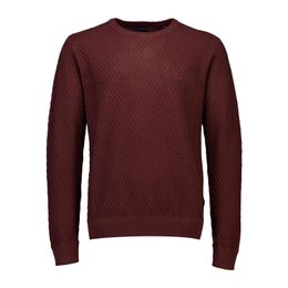 Strickpullover LINDBERGH "Strickpullover Relaxed Fit", Damen, Gr. L, deep burgundy, Obermaterial: 100% Baumwolle, Rundhals, Pullover Strickpullover