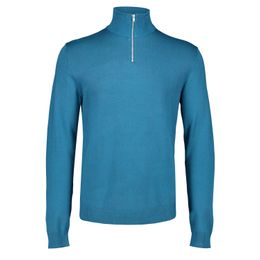 Troyer LINDBERGH "Troyer Slim Fit", Herren, Gr. L, petrol, Obermaterial: 80% Viskose, 20% Nylon, hoch geschlossener Ausschnitt, Pullover Troyer
