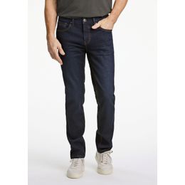 5-Pocket-Jeans Bison "Jeans Tapered Fit", Herren, Gr. 33, L&auml;nge 36, blau (raw navy wash), Obermaterial: 66% Baumwolle, 22% Polyester, 10% Viskose, 2% Elasthan, unifarben, gerade, unten schmal, Jeans 5-Pocket-Jeans