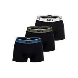 Boxershorts BOSS "Boxershort Trunk 3P Power 3er Pack", Herren, Gr. L, schwarz, Obermaterial: 95% Baumwolle CO. 5% Elasthan EL., Unterhosen