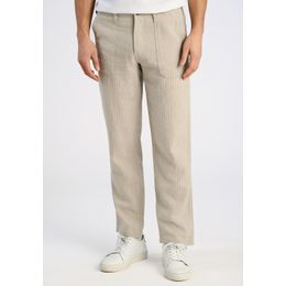 Leinenhose LINDBERGH "Leinenhose Relaxed Fit", Herren, Gr. XS, beige (lt stone), Obermaterial: 55% Baumwolle, 45% Leinen, meliert, relaxed fit, Hosen