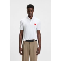 Poloshirt Hugo "Dereso", Herren, Gr. L, wei&szlig;100, Jersey, Obermaterial: 100% Baumwolle, unifarben, slim fit normal, Rundhals, B&uuml;ndchen, Shirts, Slim Fit, Kurzarm, Hugo Weblabel