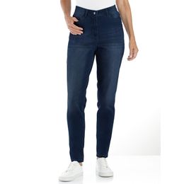 High-waist-Jeans Classic Basics, Damen, Gr. 40, Normalgr&ouml;&szlig;en, blau (dunkelblau), 81% Baumwolle, 17% Polyester, 2% Elasthan, unifarben, lang, Jeans High-Waist-Jeans