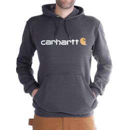 Hoodie Carhartt "Bekleidung Logo Sweatshirt", Herren, Gr. L, grau (dunkelgrau), Obermaterial: 50% Baumwolle CO. 50% Polyester PES., Sweatshirts Hoodie