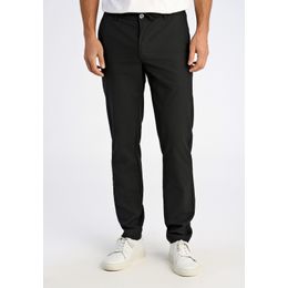 Leinenhose LINDBERGH "Leinenhose Tapered Fit", Herren, Gr. M, schwarz, Obermaterial: 55% Leinen, 45% Baumwolle, unifarben, gerade, unten schmal, Hosen