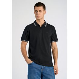 Poloshirt LINDBERGH "Poloshirt Relaxed Fit", Herren, Gr. 3XL, schwarz (space schwarz), Obermaterial: 100% Baumwolle, l&auml;ssig geschnitten, Shirts