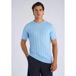 T-Shirt LINDBERGH "T-Shirt Relaxed Fit", Herren, Gr. M, lt blau, Obermaterial: 70% Viskose, 30% Nylon, l&auml;ssig geschnitten, Rundhals, Shirts T-Shirt