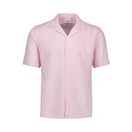 Leinenhemd LINDBERGH "Leinenhemd Relaxed Fit", Herren, Gr. L, Normalgr&ouml;&szlig;en, rose, Obermaterial: 55% Leinen, 45% Baumwolle, Hemden