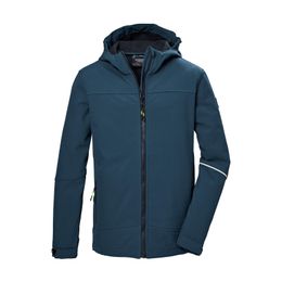 Softshelljacke Killtec "KOS 143 BYS SFTSHLL JCKT", Jungen, Gr. 140, blau (ocean), Oberseite: 92% Polyester, 8% Elasthan;R&uuml;ckseite: 100% Polyester;Futter: 100% Polyester, Jacken Softshelljacke, Wind- und wasserabweisende, atmungsaktive Kinderjacke