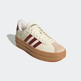 Plateausneaker adidas Sportswear "VL COURT BOLD", Damen, Gr. 42,5, wei&szlig; (sanftes wei&szlig;, shadow rot, crystal sand), Leder, Synthetik, Schuhe Plateausneaker, inspiriert vom Design des adidas gazelle bold, Topseller