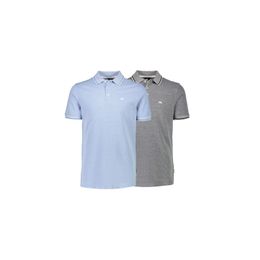 Poloshirt LINDBERGH "Poloshirt Relaxed Fit", Herren, Gr. XL, navy, lt blau, Obermaterial: 100% Baumwolle, unifarben, l&auml;ssig geschnitten, Shirts