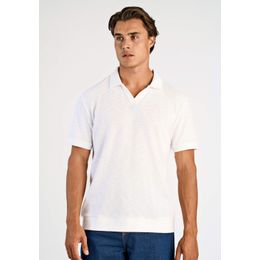 Poloshirt LINDBERGH "Poloshirt Comfort Fit", Herren, Gr. XL, wei&szlig;, Obermaterial: 100% Baumwolle, unifarben, l&auml;ssig geschnitten, V-Ausschnitt, Shirts