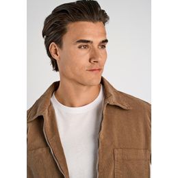 Cordjacke LINDBERGH "Cordhemd Modern Fit", Herren, Gr. L, beige (sand), Obermaterial: 98% Baumwolle, 2% Elasthan, Jacken
