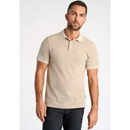 Poloshirt LINDBERGH "Poloshirt Relaxed Fit", Herren, Gr. L, beige (sand), Obermaterial: 50% Baumwolle, 50% Polyester, l&auml;ssig geschnitten, Shirts