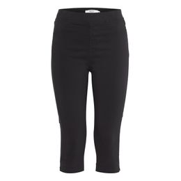 Caprihose oxmo "Caprihose OXKeana", Damen, Gr. L, N-Gr, schwarz, Obermaterial: 75% Viskose CV. 21% Nylon NY. 4% Elasthan EL., Hosen Caprihose