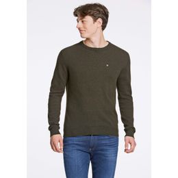 Strickpullover Junk De Luxe "Strickpullover Relaxed Fit", Herren, Gr. L, dk army mel, Obermaterial: 80% Wolle, 20% Polyamid, Rundhals, Pullover Strickpullover