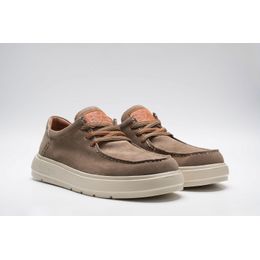 Schn&uuml;rschuh Replay, Herren, Gr. 44, taupe, Lederimitat, Veloursleder, unifarben mit Farbeinsatz, Schuhe Schn&uuml;rschuh, Mokassin, Halbschuh, Casual-Sneaker mit gepolstertem Schaftrand