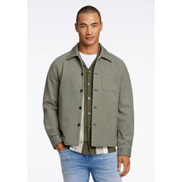 Hemdjacke LINDBERGH "Hemdjacke Relaxed Fit", Herren, Gr. L, mid army mix, Obermaterial: 75% Polyester, 22% Viskose, 3% Elasthan; Futter: 95% Polyester, 5% Elasthan, l&auml;ssig geschnitten, Jacken