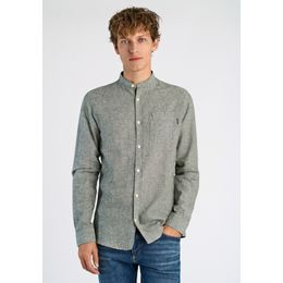 Leinenhemd LINDBERGH "Leinenhemd Relaxed Fit", Herren, Gr. XL, Normalgr&ouml;&szlig;en, gr&uuml;n (army), Obermaterial: 55% Leinen, 45% Baumwolle, Hemden