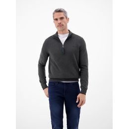 Sweatshirt Lerros "Troyer in Strukturqualit&auml;t", Herren, Gr. XXL, schwarz, 100% Baumwolle, Sweatshirts Sweatshirt, Herrensweatshirt aus 100% Baumwolle & Troyer-Kragen mit Rei&szlig;verschluss