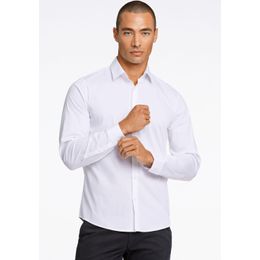 Businesshemd LINDBERGH "Business-Casual-Hemd Slim Fit", Herren, Gr. XL, Normalgr&ouml;&szlig;en, wei&szlig;, Obermaterial: 76% Baumwolle, 21% Nylon, 3% Elasthan, Hemden