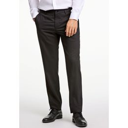 Anzughose LINDBERGH "Anzughose Modern Fit", Herren, Gr. 56, schwarz, Obermaterial: 54% Polyester, 44% Wolle, 2% Elasthan; Futter: 95% Polyester, 5% Elasthan, meliert, normal, Hosen Anzughose