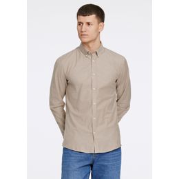 Businesshemd LINDBERGH "Oxford-Hemd Slim Fit", Herren, Gr. M, Normalgr&ouml;&szlig;en, lt stone mix, Obermaterial: 97% Baumwolle, 3% Elasthan, Hemden
