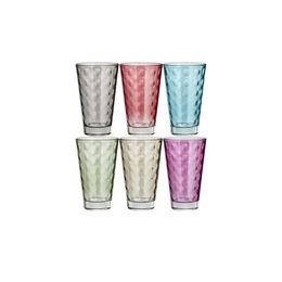 Leonardo Gl&auml;serset 6er Set Optic mehrfarbig Glas Ma&szlig;e (cm): B: 8 H: 13,4 &raquo; M&ouml;bel Kraft