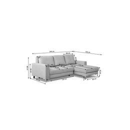 Selsey Ecksofa mit Schlaffunktion Mokpeo beige Ma&szlig;e (cm): B: 244 H: 85 &raquo; M&ouml;bel Kraft