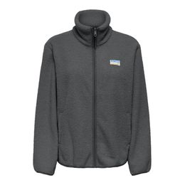 Pl&uuml;schjacke Only "ONLEVA LIFE TEDDY JACKET CC OTW", Damen, Gr. XL, grau (magnet), Pl&uuml;sch, Obermaterial: 100% Polyester, unifarben, regular fit normal, Jacken, Kunstfaser