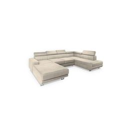 MASSENO Wohnlandschaft mit Schlaffunktion Siena creme Ma&szlig;e (cm): B: 335 H: 89 Sofas > Sofas nach Material > Stoffsofas &raquo; Sofa DE
