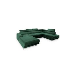 MASSENO Wohnlandschaft mit Schlaffunktion Siena gr&uuml;n Ma&szlig;e (cm): B: 335 H: 89 Sofas > Sofas nach Material > Stoffsofas &raquo; Sofa DE