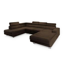 MASSENO Wohnlandschaft mit Schlaffunktion Siena braun Ma&szlig;e (cm): B: 335 H: 89 Sofas > Sofas nach Material > Stoffsofas &raquo; Sofa DE