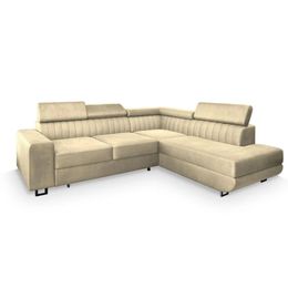 MASSENO Ecksofa mit Schlaffunktion Nola creme Ma&szlig;e (cm): B: 253 H: 88 Sofas > Sofas nach Material > Stoffsofas &raquo; Sofa DE