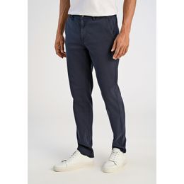 Chinos LINDBERGH "Chino Relaxed Loose Fit", Herren, Gr. L, blau (dk blau), Obermaterial: 98% Baumwolle, 2% Elasthan, unifarben, relaxed fit, Hosen