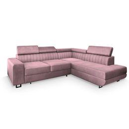 MASSENO Ecksofa mit Schlaffunktion Nola lila/violett Ma&szlig;e (cm): B: 253 H: 88 Sofas > Sofas nach Material > Stoffsofas &raquo; Sofa DE