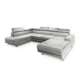 MASSENO Wohnlandschaft mit Schlaffunktion Siena grau Ma&szlig;e (cm): B: 335 H: 89 Sofas > Sofas nach Material > Stoffsofas &raquo; Sofa DE