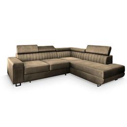 MASSENO Ecksofa mit Schlaffunktion Nola beige Ma&szlig;e (cm): B: 253 H: 88 Sofas > Sofas nach Material > Stoffsofas &raquo; Sofa DE