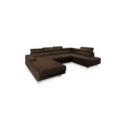 MASSENO Wohnlandschaft mit Schlaffunktion Siena braun Ma&szlig;e (cm): B: 335 H: 89 Sofas > Sofas nach Material > Stoffsofas &raquo; Sofa DE