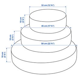 IKEA GREJSIMOJS Bodenkissen, 3-teilig