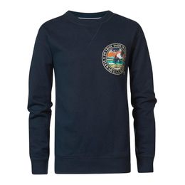 PETROL INDUSTRIES Sweatshirt 'Scoot' Jungen Gr&ouml;&szlig;e 116 navy / hellblau / hellgrau / orange