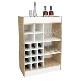 Unterschrank Vcm "K&uuml;chenschrank Kommode Flaschen Weinregal Esilo", braun (wei&szlig;, sonoma, eiche), B:70cm T:38cm, Obermaterial: 100% Holz Wood., Schr&auml;nke, Unterschrank